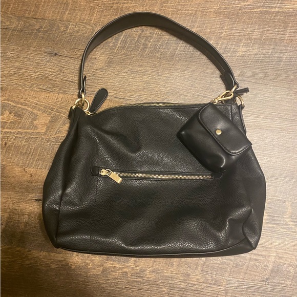 Time and Tru | Bags | Black Faux Leather Bag With Coin Purse | Poshmark